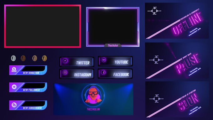 Design custom 3d twitch overlays by Thechulun | Fiverr