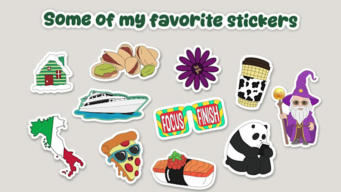 Illustrate custom minimal stickers for print and digital use by Calm ...