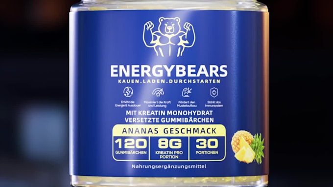 Make supplement nutritional video advert video 3d bottle animation ...