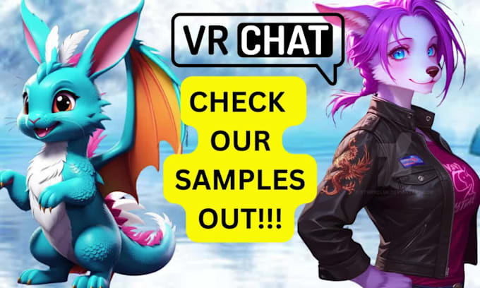 Create a custom 3d furry and anime vrchat avater model, vroid, vrc ...