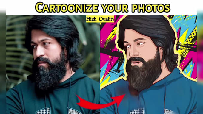 Make cartoon profile picture, turn into digital art for social media by ...