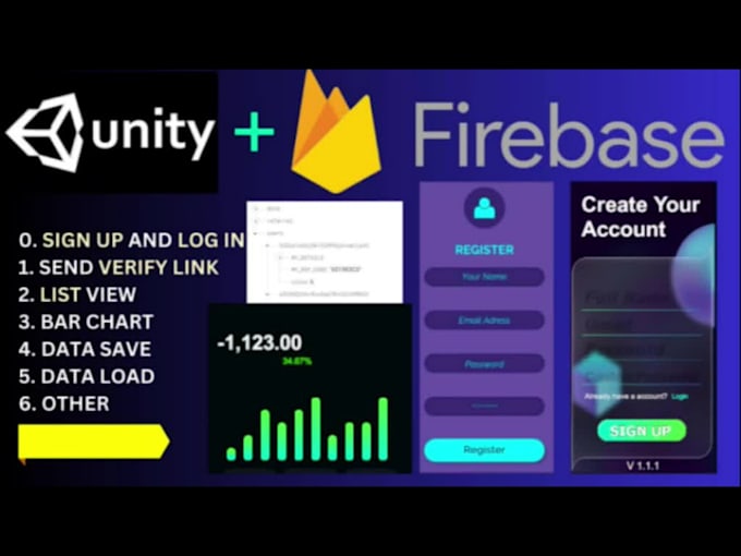 Create register verify list and other using firebase in unity by Cyber_art_0 | Fiverr