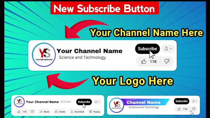 Create 2 youtube new animated subscribe button by Sachindas7 | Fiverr