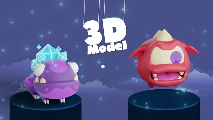 Design 3d modeling character for game assets or youtube animation by ...