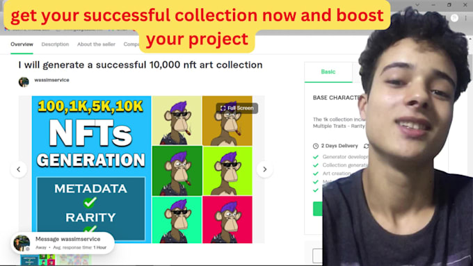 Generate a successful 10,000 nft art collection by Wassimservice | Fiverr