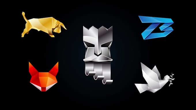 Design a polygonal geometric logo with a low poly 3d effect by ...
