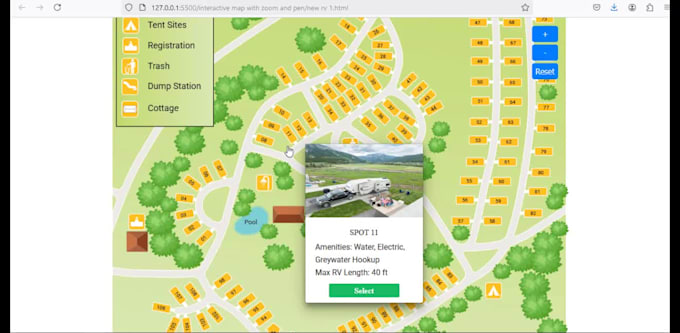 Clickable interactive rv park map plat map site plan campground vector svg map by Robin199711 ...