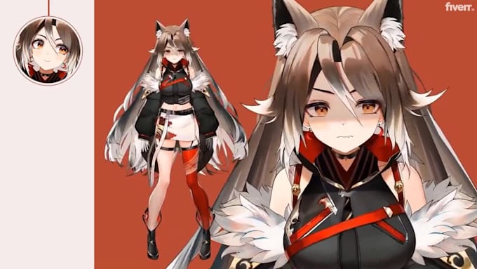 Draw live2d vtuber model, 2d vtuber rigging, 2d vtuber avatar, pngtuber ...