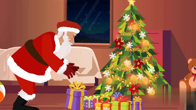 Do 2d christmas animation, christmas cartoon animation, kids christmas ...