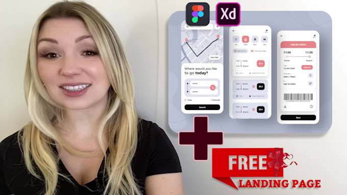 Design mobile app ux ui with free landing page design by Lisa_webux | Fiverr