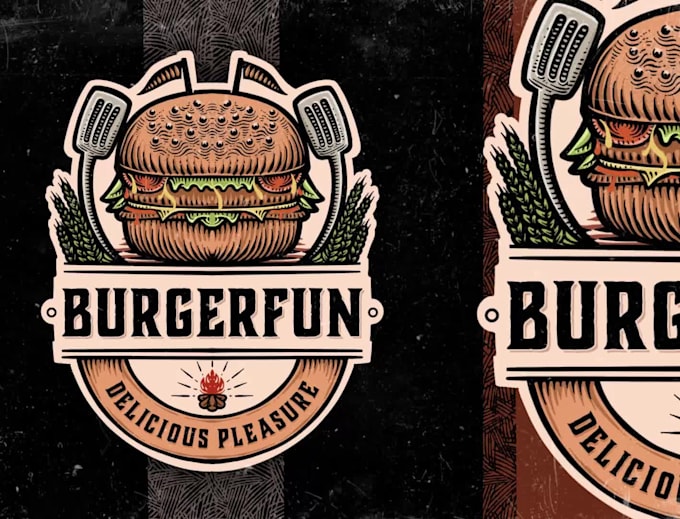 Drawing vintage food logo design with detail illustration by Aarystudio ...