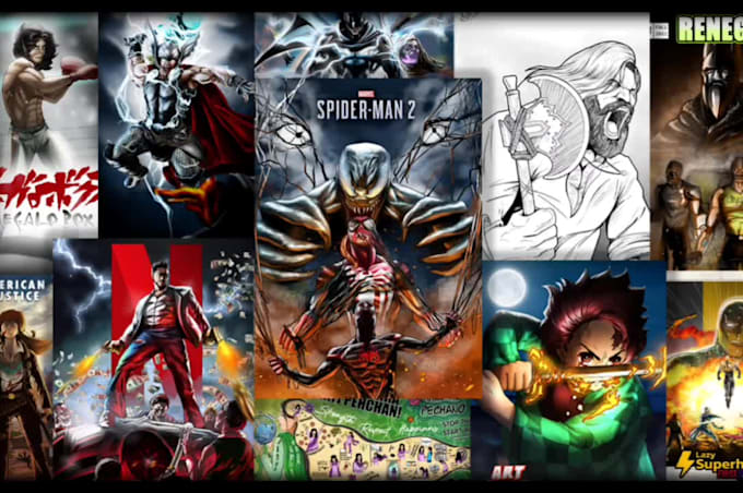 Draw cinematic comic, manga cover, movie poster, concept art by Siraj ...