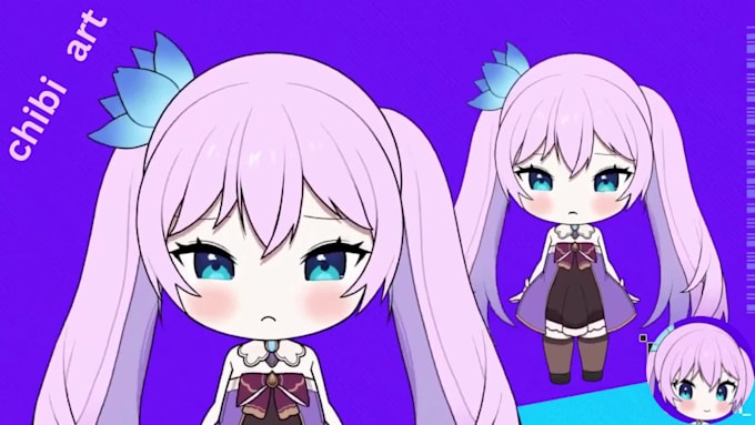 Do chibi character, live2d model, chibi art, chibi sheet in anime style ...