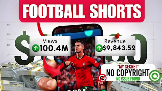 Make any style of monetizable football, soccer short videos for youtube ...