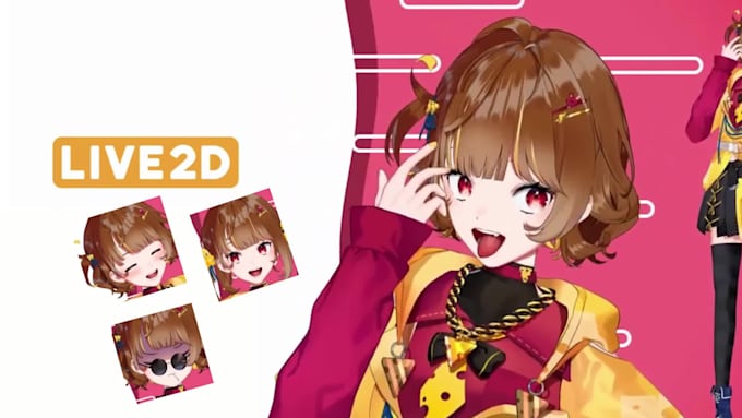Design 2d vtuber model and rig live2d model for streamers,2d vtuber ...
