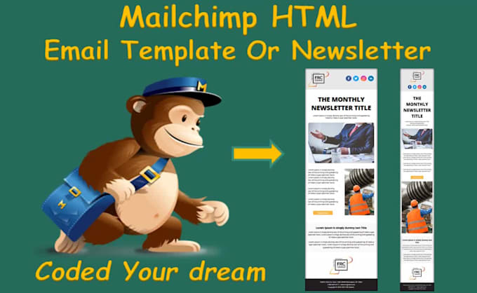 Design responsive, editable mailchimp html email template or newsletter by Webframer | Fiverr