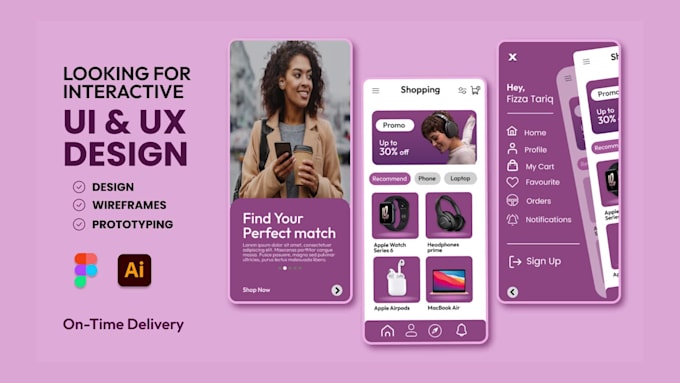 Do modern website ui, app ui, landing page ui ux design in figma xd by Fizza_uiux | Fiverr