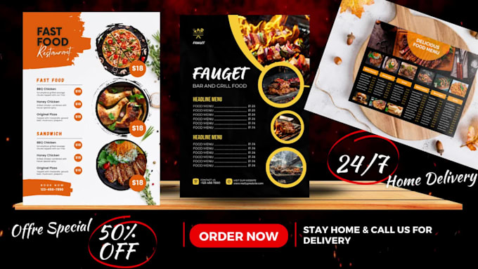 Design menu design, food menu and price list design in 12 hours by Sath_creation | Fiverr