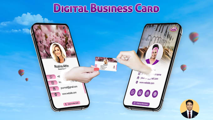Design digital business card, vcard, or clickable virtual card by Been_e_amin | Fiverr