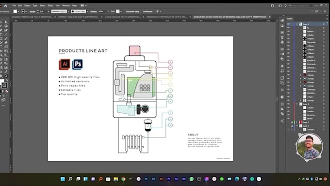 Draw line art illustration, technical drawings, and instruction manuals ...