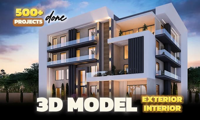 Do architecture 3d modeling and 3d rendering of interior exterior design by Musabmasood | Fiverr