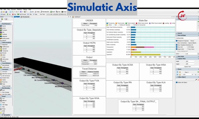 Create simulations using flexsim and simio for informed decision making by Engr_jacklin1 | Fiverr