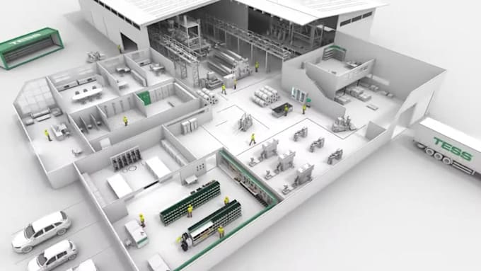 Do 3d technical explainer video 3d industrial construction equipment ...