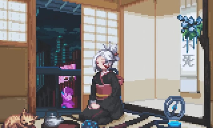 Do 2d retro in 8bit, 16bit, 32bit pixel art character looping lofi animated gifs by Berry_tate ...
