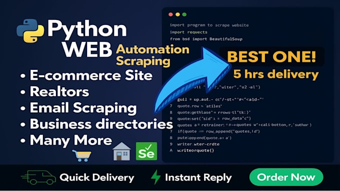 Do python web scraping, website scraping, data mining, web scraper any ...