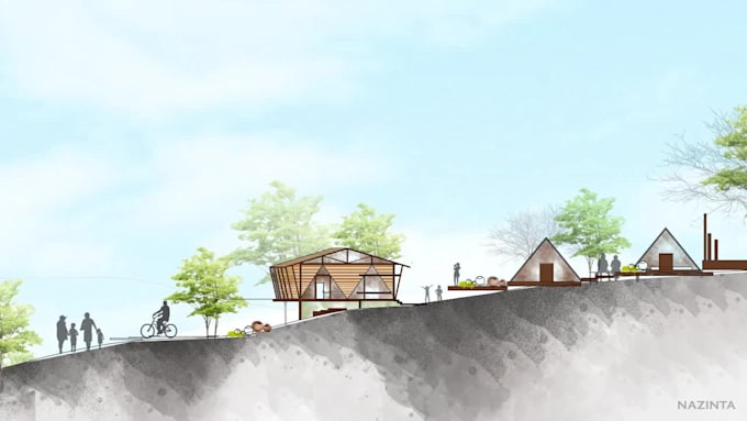 Render architectural plan, elevation, section in photoshop by Nazinta ...