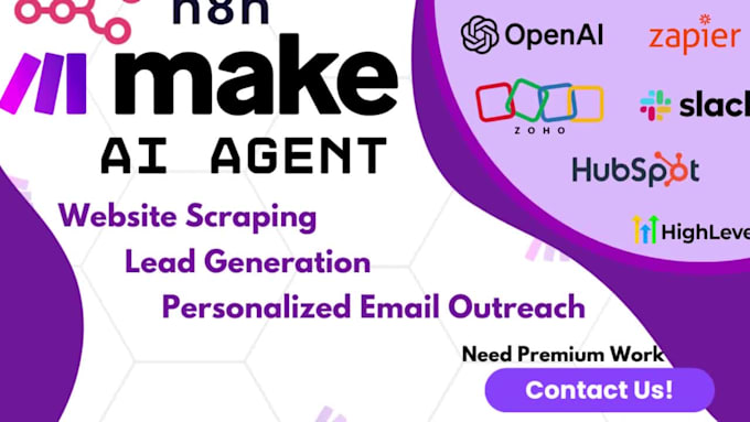 Workflow automation with makecom, n8n, zapier ai agents ghl make com by Williams_work | Fiverr