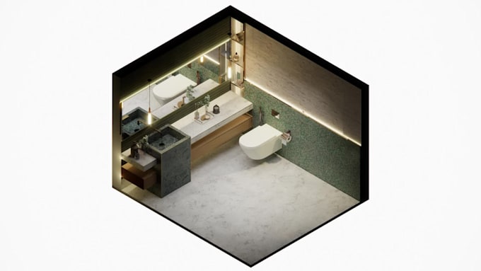 Design bathroom interior in 3d, render and animation by Cadengrzain ...