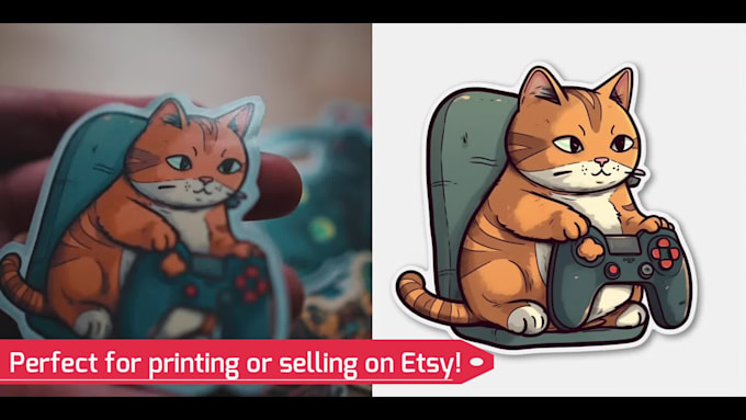 Create adorable stickers for printing or selling on etsy by Sinadah ...