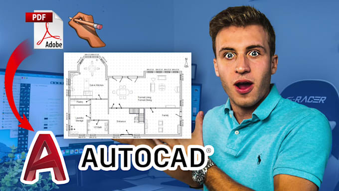 Draw an architectural plan in autocad by Imyourman7 | Fiverr
