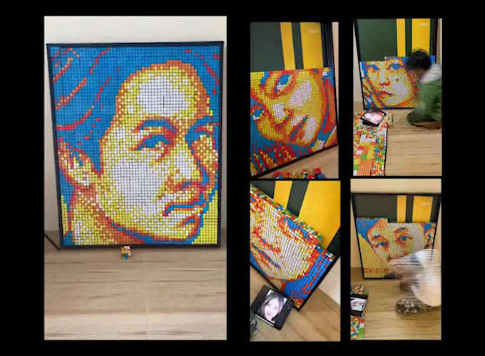 Make mozaik art happy birthday video with 400 rubik cube by Dojrek | Fiverr