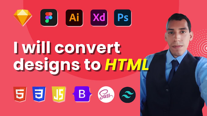 Convert Figma Psd Or Xd To Responsive Html Css Using Bootstrap Or