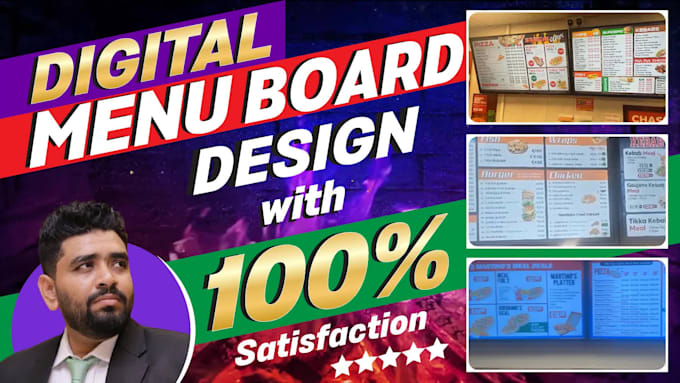 Design custom digital menu board screens by Perfect_mani | Fiverr