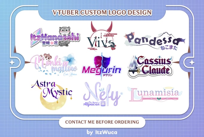 Design a fancy adorable logo for ur vtuber career by Itzwuca | Fiverr