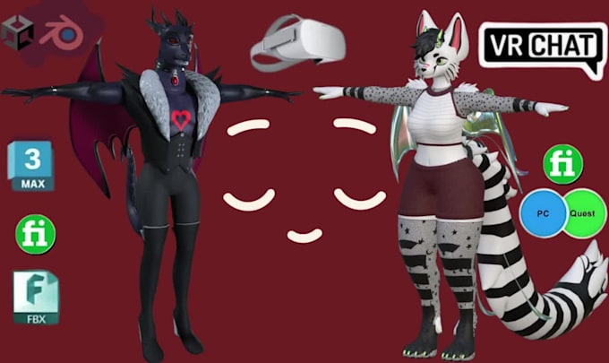 Custom 3d model anime character vrc avatar nsfw for vrchat and vtube by ...