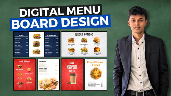Design eye catching static and animated digital menu board by Jhemonbd | Fiverr