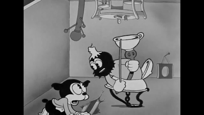Create 1930s video, retro rubber hose style, vintage logo, 2d cartoon ...