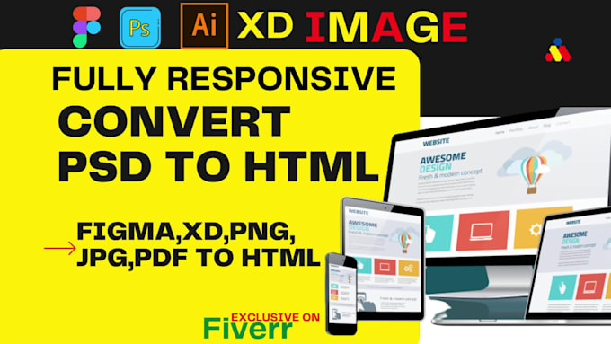 Convert Psd To Html Figma To Html Xd To Html Image To Html Responsive Bootstrap By