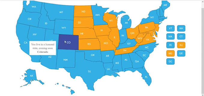 Mapa interactivo cliqueable: mapa de ee. uu., mapa svg, sitio web, mapa de rv, mapa vectorial ...