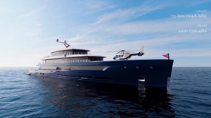 Render 3d yacht animation, 3d boat animation, 3d model interior of your ...