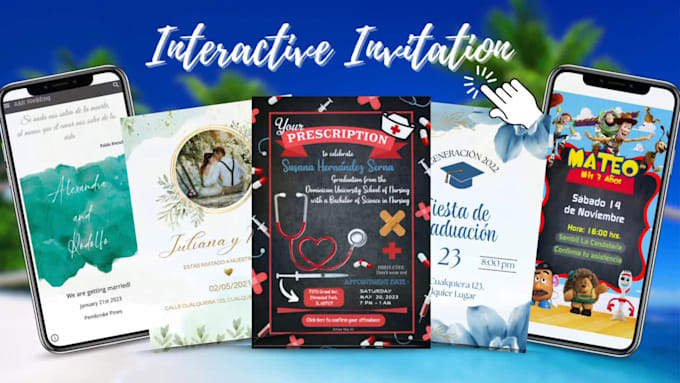 Design an interactive digital invitation card,flyers,website by ...