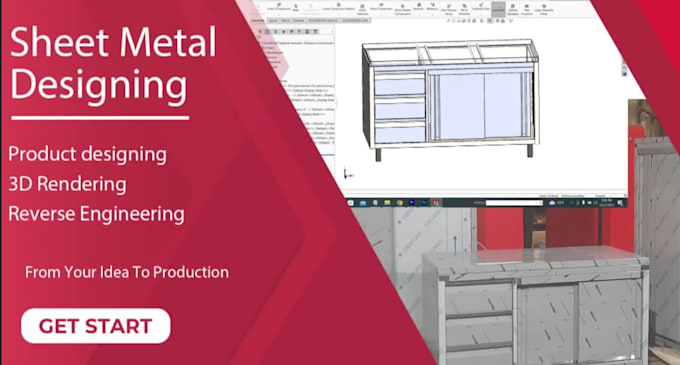 Design sheet metal cad model, manufacturing drawing, dxf ready for cnc ...