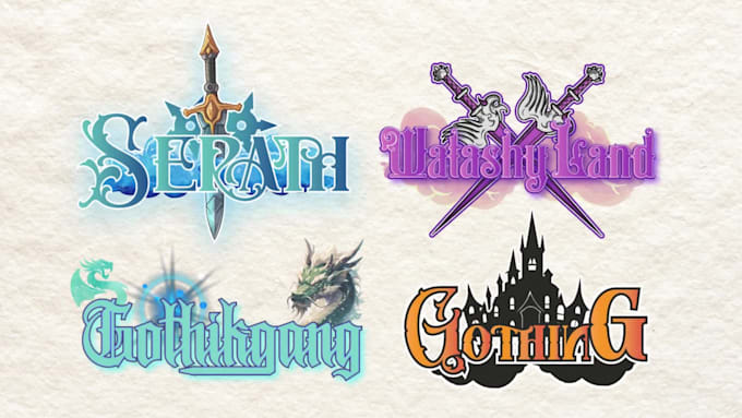 Make text game logo with jrpg or rpg style for game, vtuber, comic, webtoon