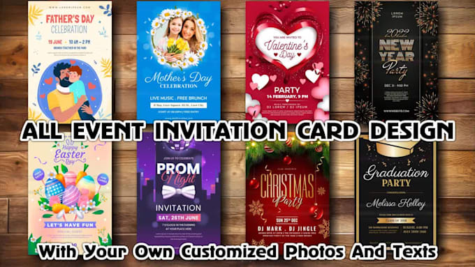 Design wedding invitation card , all event invitation card with pic ...
