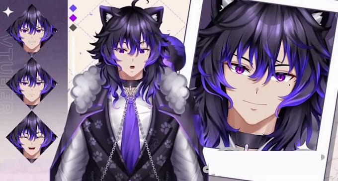 Draw and rig female anime style vtuber model male live2d rigging 4 ...