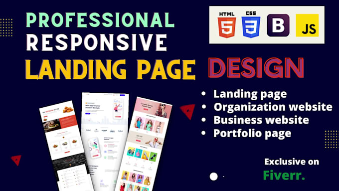 Create responsive html landing page design by Rakib929063 | Fiverr